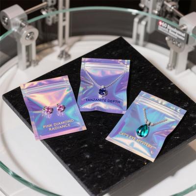 China PE Plastic One Stop Shopping Jewelry Accessory Packaging Plastic Bag Dazzling Packaging Mylar Bag for Earrings Rings Watch for sale