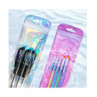 China Biodegradable Makeup Tool Pen Packaging with Digital Printing Hologram Transparent Mylar Zipper Bag and Gravure Printing for sale