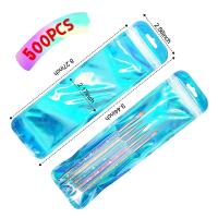 China Biodegradable Makeup Tool Pen Packaging with Digital Printing Hologram Transparent Mylar Zipper Bag and Gravure Printing for sale