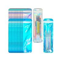 China Biodegradable Makeup Tool Pen Packaging with Digital Printing Hologram Transparent Mylar Zipper Bag and Gravure Printing for sale