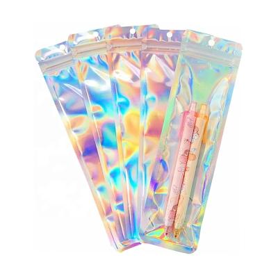 China Food Industrial Customized Transparent Holographic Mylar Film Biodegradable Plastic Zipper Bag Recyclable Aluminum Foil Bag Gravure Printing for sale