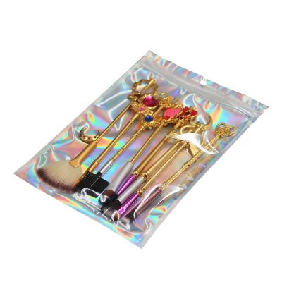 China PE Plastic Food Packaging Bags Customized Digital Printing Holographic Transparent PET Mylar Zipper Lock Resealable Recyclable for sale