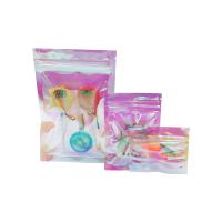 China PE Plastic Food Packaging Bags Customized Digital Printing Holographic Transparent PET Mylar Zipper Lock Resealable Recyclable for sale
