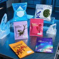 China Retort Pouch Custom Logo Threesided Sealed Aluminum Foil Packaging Plastic Bag Food Grade Packaging Material Packaging Mask Essence Mylar Bag for sale