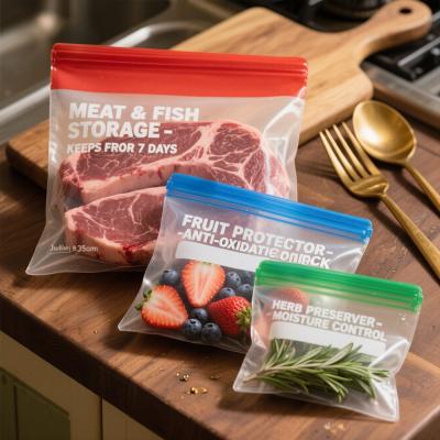 China Customized Size Food Grade Refrigerator Fresh Keeping Bag 3 Side Seal for Melons Fruits Meat Snacks Coffee Preservation for sale