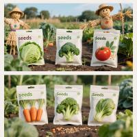 China Vmpet Al Plastic Vegetable Seed Packaging Bag with Repeatable Sealing Foil Holographic Mylarbag Customized Logo Printing for sale