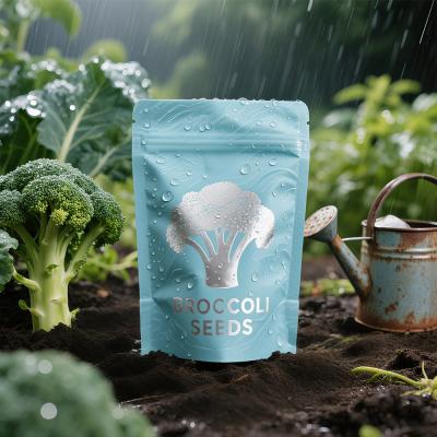 China Zipper Top Sealing Seed Packaging Bag Suitable Various Grain Seeds Cucumbers Forage Flower Seeds Customized Logo Printing for sale