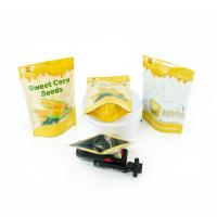 China Accepted Logo PE Plastic 3 Side Seal Ziplock Bag Vegetable Fruit Seed Packaging Gravure Printed Bottom Gusset Packaging for sale