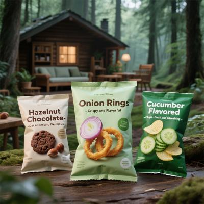 China Customized Logo Printing Biodegradable Heat Seal Metal Packaging Bag Packaging Plastic Bags Nuts Potato Chips Small Snacks for sale