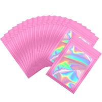 China Zipper Sealing Clear Window Smell Proof Resealable Mylar Bags 3.5x4.7 Inch Custom Order Food Storage Jewelry Electronics Party for sale