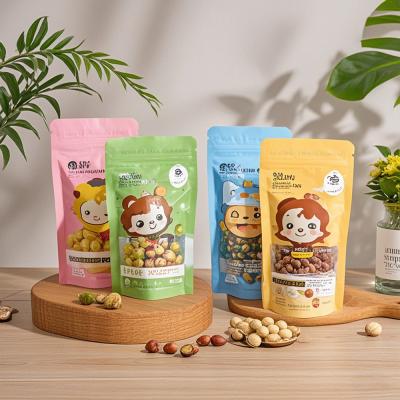 China Custom Order Recyclable Biodegradable PET Coffee Snack Bags Stand Up Pouch Packaging with Window Nut Food Packaging Odor Free for sale