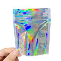China Stand Up Pouch Custom Holographic Mylar Bag Food Grade Zipper Plastic Packaging Bag UV Printed Candy Chocolate Packaging for sale