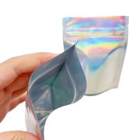 China Stand Up Pouch Custom Holographic Mylar Bag Food Grade Zipper Plastic Packaging Bag UV Printed Candy Chocolate Packaging for sale