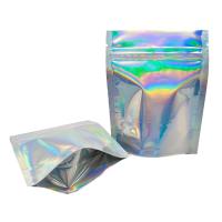 China Stand Up Pouch Custom Holographic Mylar Bag Food Grade Zipper Plastic Packaging Bag UV Printed Candy Chocolate Packaging for sale
