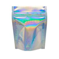 China Stand Up Pouch Custom Holographic Mylar Bag Food Grade Zipper Plastic Packaging Bag UV Printed Candy Chocolate Packaging for sale