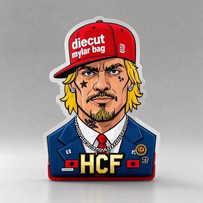 China Free Sample Customized Soft Touch Packaging Biodegradable Food Grade Holographic Die Cut Mylar Bag Stand Pouch UV Logo Printing Shape Bag for sale