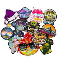 China Customized Logo Printing Custom Printed Holographic Rainbow Film Exotic Exit Cali Packs Die Cut Mylar Bags Flat Pouch Bag for sale