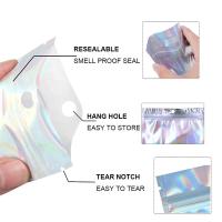 China Zipper Bag Ziplock Resealable Biodegradable Packaging Plastic Bags Holographic Transparent Mylar Bag Yin Yang Printing for sale