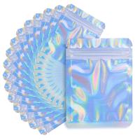 China Zipper Bag Ziplock Resealable Biodegradable Packaging Plastic Bags Holographic Transparent Mylar Bag Yin Yang Printing for sale