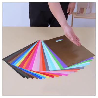 China Biodegradable Food Packaging Bags Custom Recyclable Foldable Reusable Ink Colorful PE Plastic Handle Shopping Bags with Logo for sale