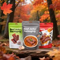 China Seasonings and Condiments Custom Order Accepted Beef Jerky Packaging Smell Proof Resealable Zipper Reusable Snack Plastic Bag for sale