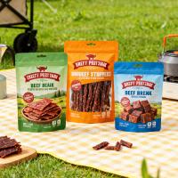 China PET AL PE Material Structure Zipper Bag Matte Sandblasted Embossed HD Printing Food Grade Beef Jerky Packaging Plastic Bag for sale