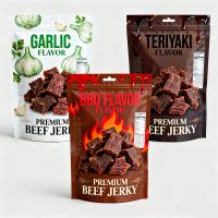 China Customized Color Reusable Recyclable PE Square Bottom Heat Resistant Gravure Printed Beef Jerky Packaging Bags with Zipper for sale
