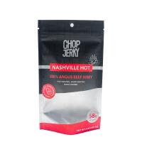 China Customized Logo Printing Food Snacks Packaging 18 oz Flat Beef Jerky Packaging Bag Providing Clear Window for Visibility for sale