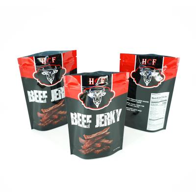 China Customized Size Food Pouch Packaging Bag for Beef Jerky Featuring Zipperlock Air Valve Tear Notch Window Smell Proof for sale