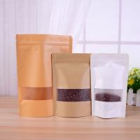China LDPE Plastic Biodegradable Kraft Paper Bag Zipper Top Printed Packaging Flat Bottom Stand Bag Aluminum Window Smell Proof Food Storage for sale