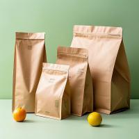 China Classic Style Kraft Paper Bag Custom Order Self Supporting Zip Smell Proof Packaging Designed for Dried Fruit Candy Snack for sale