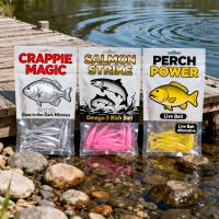 China Customized Color Plastic Bags Stand Up Pouch with Zipper Top Sealing and Window Offering Various Fish Bait Worms Effects for sale