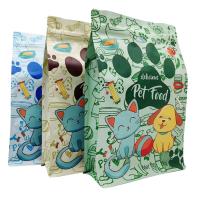 China Pet Vmpet Pe Material Structure Resealable Flat Bottom Foil Zipper Bag Custom Digital Printing Dog Cat Treat Snacks Pet Food Packaging for sale
