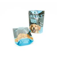 China Custom Order Service Provided Pet Food Packaging Bag Dog Food Composite With Tab Zipper Flat Bottom Packaging for sale