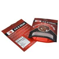 China Zipper Top Custom Printed Kraft Paper Flat Pouch Food Packaging Bag Recyclable Three Side Seal for Beef Jerky Dried Meat Biltong for sale
