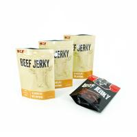 China Customized Logo Food Industrial Printed Beef Jerky Packaging 3.5g 8th 180g Stand Pouch Holographic Zipper Smell Proof Bag for sale