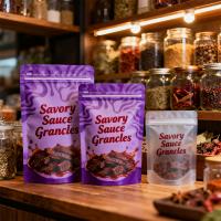 China Custom Order PE AL Plastic One Stop Packaging Printing Beef Jerky Packaging Foodbag Logo Safe Sanitary Zipper Mylarbag Window for sale