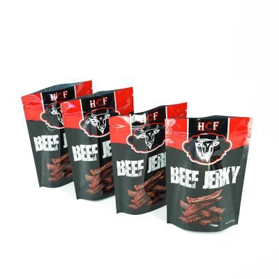 China Gravure Printing Custom Smell Proof Beef Jerky Packaging Bag Standing Holographic Mylar Foodgrade Packaging Plastic Bag Zipper for sale