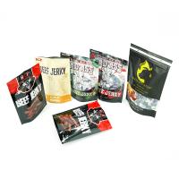 China Gravure Printing Custom Smell Proof Beef Jerky Packaging Bag Standing Holographic Mylar Foodgrade Packaging Plastic Bag Zipper for sale