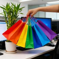 China Service Provided Flexible Surface Handling Flexo Printing Customized Brown Kraft Paper Bags with Logo Handles Recyclable Degradable for sale