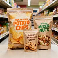 China Food Nuts Snack Biodegradable Eco Pack Paperbag with Logo Hot Stamping Antioil Resealable Packaging Nut Uit Dried Fruit Composite Paper Bag for sale