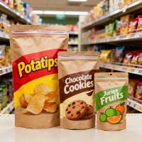 China Self Adhesive Seal Food Packaging Paper Bag Snack Packaging Customized Logo Printing Smell Proof Oil Proof Moisture Proof for sale