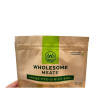China Gravure Printing Eco Friendly Custom Printed Beef Jerky Bags 16 oz Paper Kraft Bags Clear Window Zipper Lock Packaging Items for sale