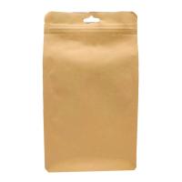 China Gravure Printing Paper Kraft Handle Stand Up Brown Paper Bag Lined Aluminum Foil Eco Friendly Recycled Paper Packaging for sale