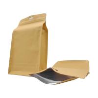 China Gravure Printing Paper Kraft Handle Stand Up Brown Paper Bag Lined Aluminum Foil Eco Friendly Recycled Paper Packaging for sale