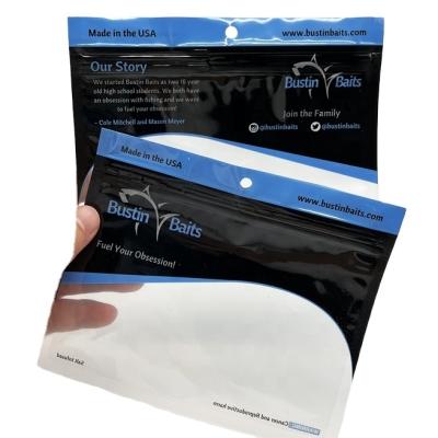 China Customized Logo Zipper Bag Custom Printed Transparent 3 Side Sealing Reusable Plastic Packaging Bag for Fishing Lure Bait Pouch for sale