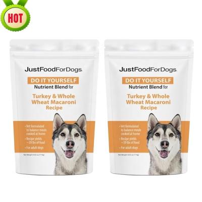 China Custom Order Resealable Smell Proof Flat Bottom Plastic Pouches Zipper Lock Aluminum Foil Packaging for Cats Dog Petfood for sale