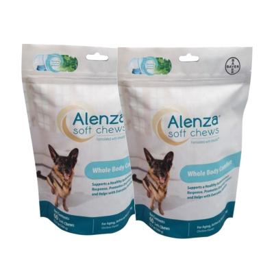 China PE Plastic Stand Pouch Zip Lock Smell Proof Packaging Mylar Dog Food Ziplock Pet Treat Bag Gravure Printing 1000pcs 500pcs for sale