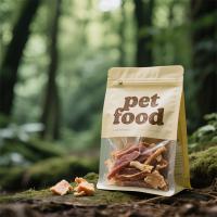 China PET VMPET PE Material Custom UV Logo Printed Zipbag Window Flat Bottom Standup Seal Packaging for Chicken Jerky Duck Leg for sale