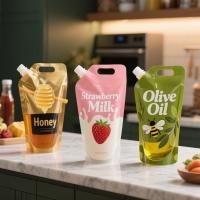 China Pet Vmpet Pe Material Structure Food Grade Reusable Plastic Spout Pouch Zipper Bag Odor Proof Drink Filling Packaging for sale